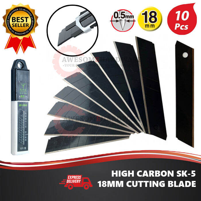 (10PCS) BLACK SK5 18MM SK-5 CUTTING BLADE CUTTER BLADES MATA PEMOTONG | Lazada