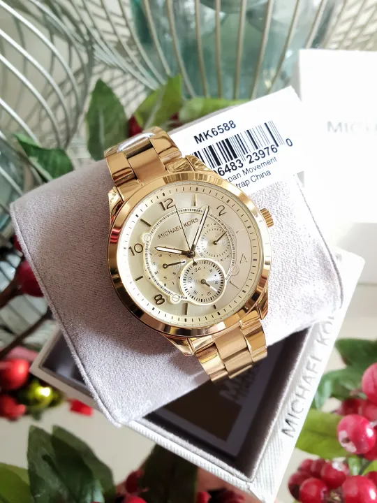 Original Michael Kors MK6588 Runway Gold -Tone Ladies Watch with 1 Year ...
