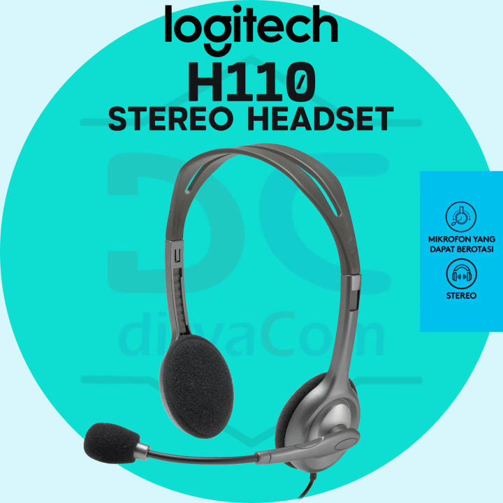 LOGITECH H110 STEREO HEADSET [ORIGINAL] | Lazada Indonesia