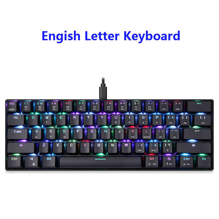 MOTOSPEED CK61 Russian English Mechanical Keyboard RGB Backlight Anti ...