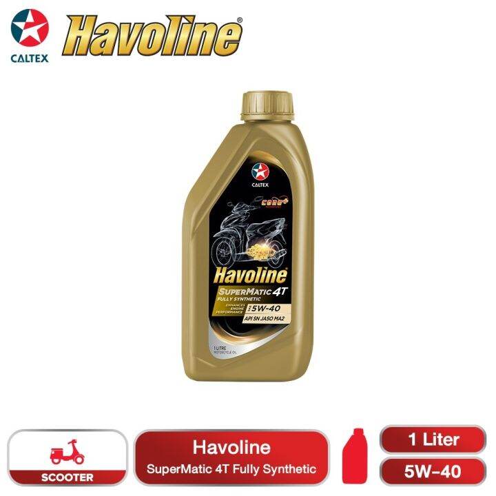 The car Caltex Havoline SuperMatic 4T Fully Synthetic 5W40 1 Liter ...
