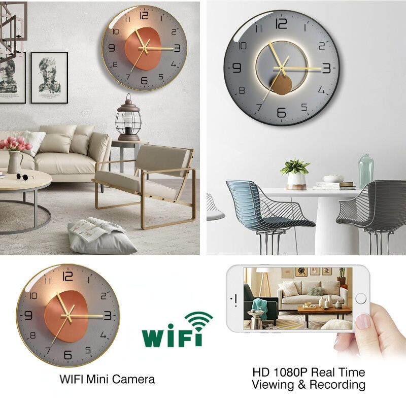 1080P HD Mini Camera Wireless WIFI Wall Clock Camera Night Vision ...