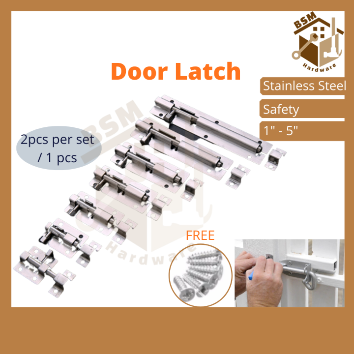 BSM Stainless Steel Square Pad Bolt Door Latch Lock Slug Security ...