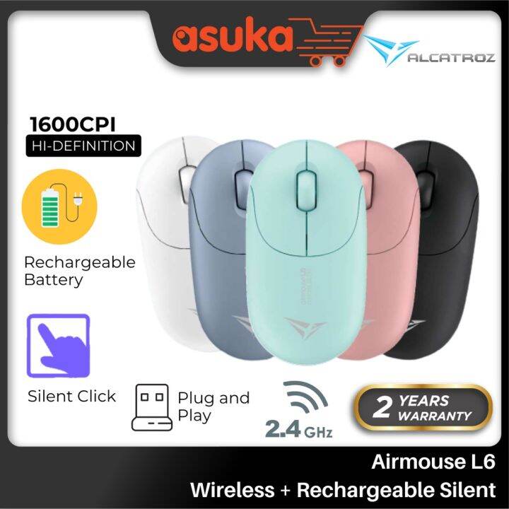 Alcatroz Airmouse L6 Wireless + Rechargeable Silent Mouse | Lazada