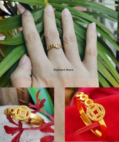 Vermeil Gold Money Catcher Money Magnet Money coin ring Adjustable ring ...