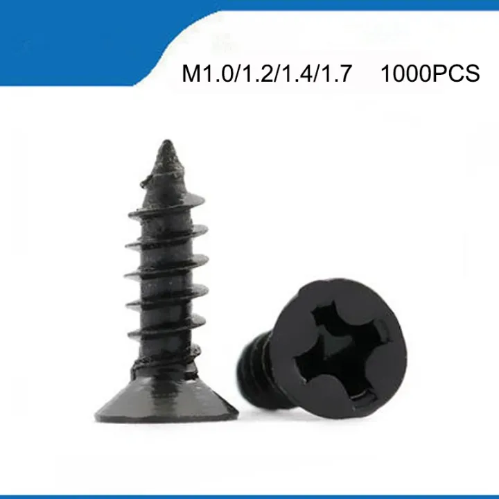 1000pcs Cross Countersunk Flat Head Self tapping Screw M1 M1.2 M1.4 M1.5 M2 M2.6 M3 M3.5 M4 ...