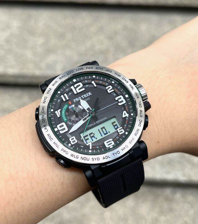 Casio Pro Trek PRG601-1 Triple Sensor Tough Solar Black Renewable Soft ...