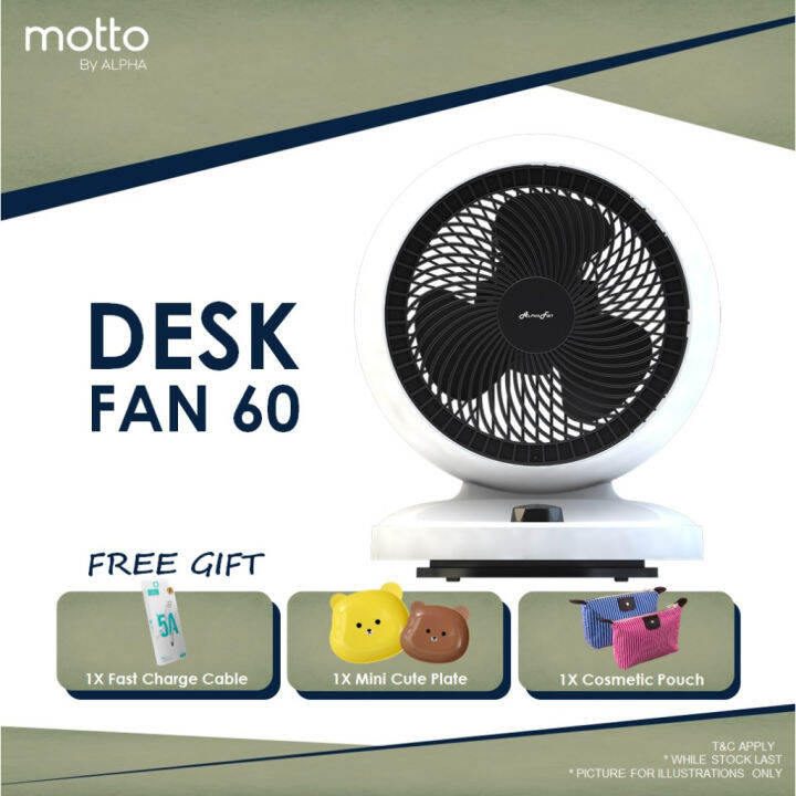 Alpha Motto Desk Fan 60 Oscilation | Lazada