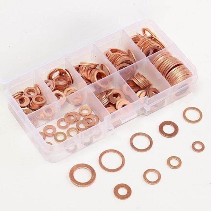 Set Gasket Ring Baut Mur Bolt Nut Flat Plat Ring Seal Tembaga M6-M14 ...