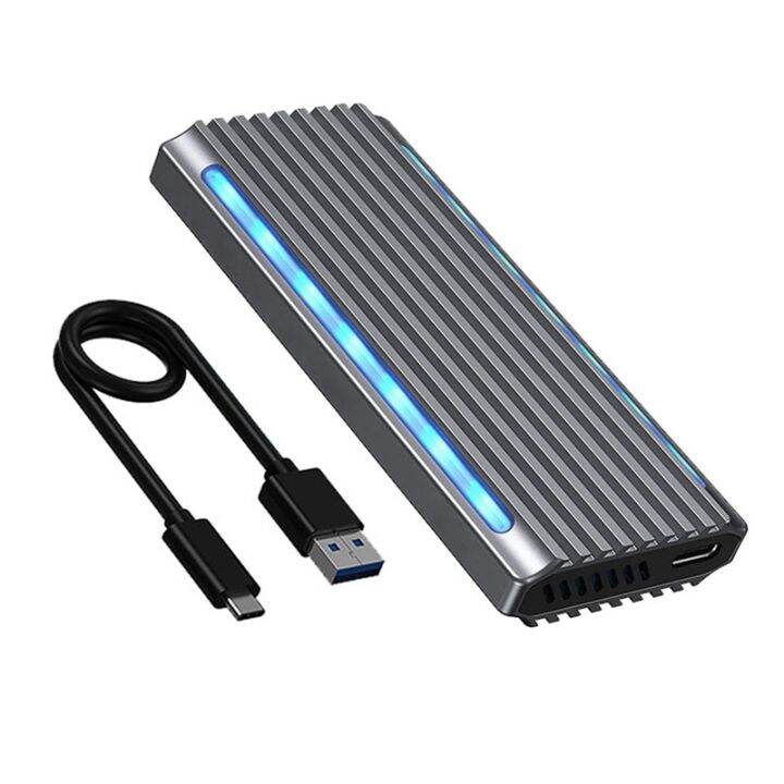 1 Set Aluminum Alloy RGB M.2 SSD Case Type-C USB 3.1 Interface 10Gbps ...