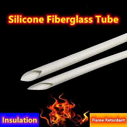 Fiber glass sleeving Silicone self-extinguishing tube Flame Resistant ...