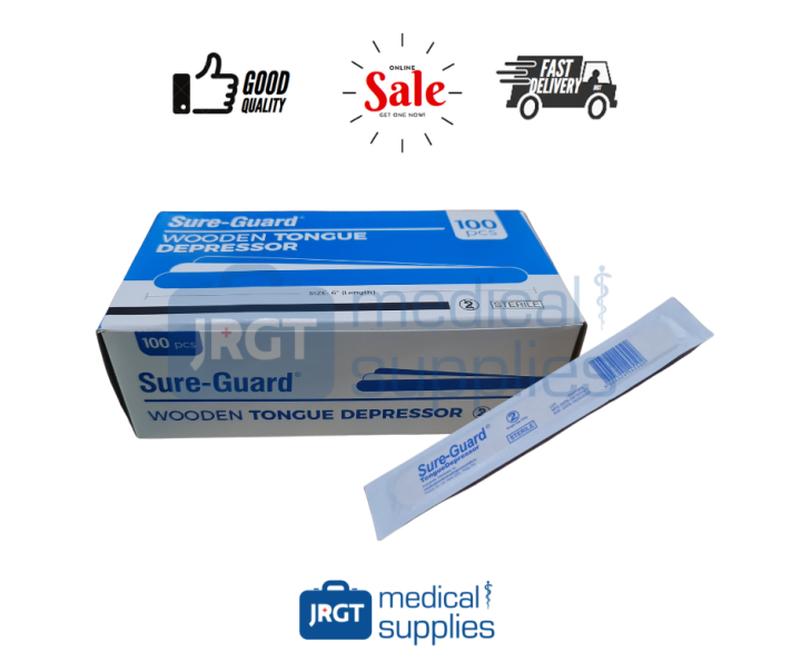 Sure Guard Sterile Wooden Tongue Depressor (1 Box - 100pcs) | Lazada PH