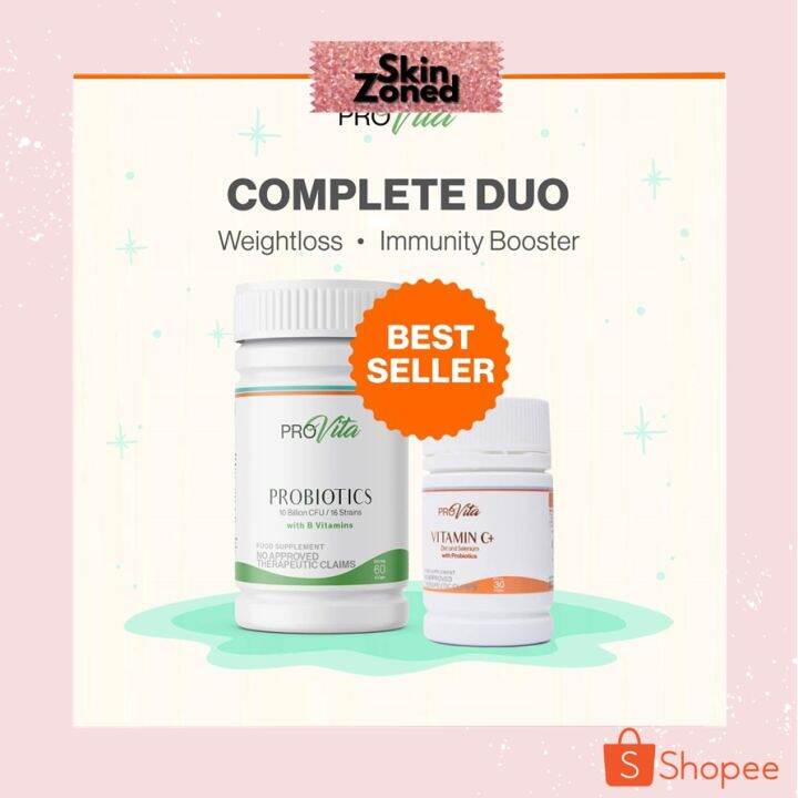 PROVITA Probiotics + PROVITA Vitamin C+ Package Duo FREE SHIPPING | Lazada PH