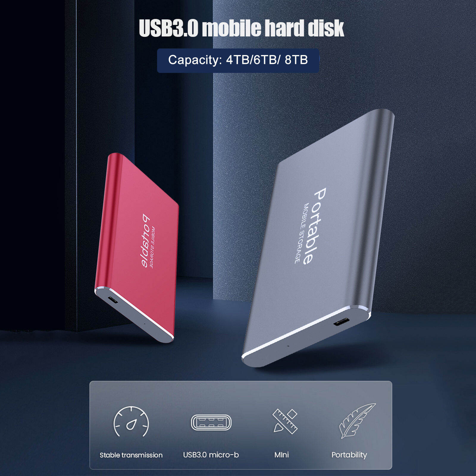 SSD HDD 2.5 8TB External Solid State Drive 4 tb Storage Device Hard ...