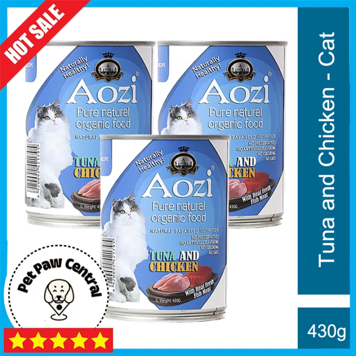 Aozi Organic Tuna and Chicken Cat Food in Can 430g (3 Cans) | Lazada PH