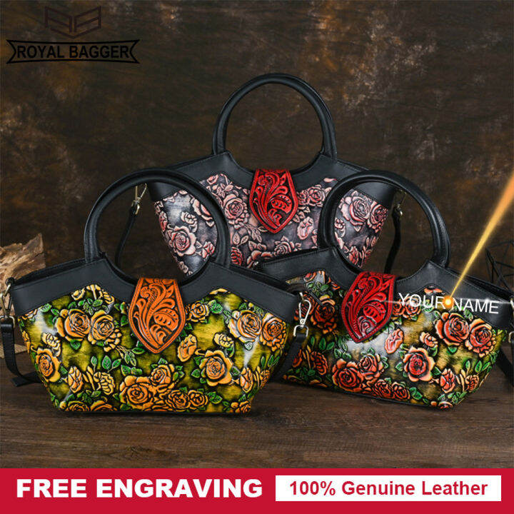 Royal Bagger กระเป๋าถือหนังความจุขนาดใหญ่วัวแท้สำหรับผู้หญิงกระเป๋าวิน ...