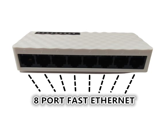 ETHERNET SWITCH HUB MINI LAN 1 TO 8 PORT EXPANDER FAST 10/100Mbps ...