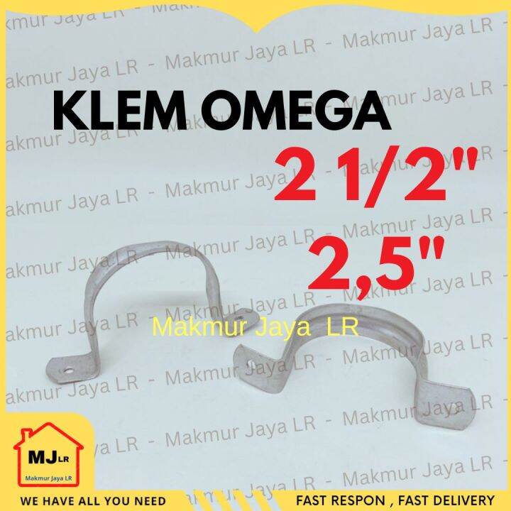Klem Pipa Omega 2 1/2" 21/2 1,5 inch - Plat Seng Besi / Klem pipa ...
