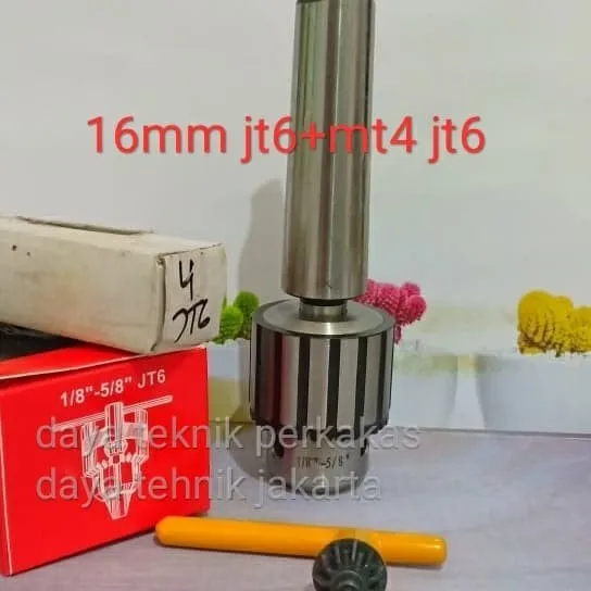 kepala bor 16mm jt6 + as bor mt4 - chuck 16mm sanou - chuck drill ...