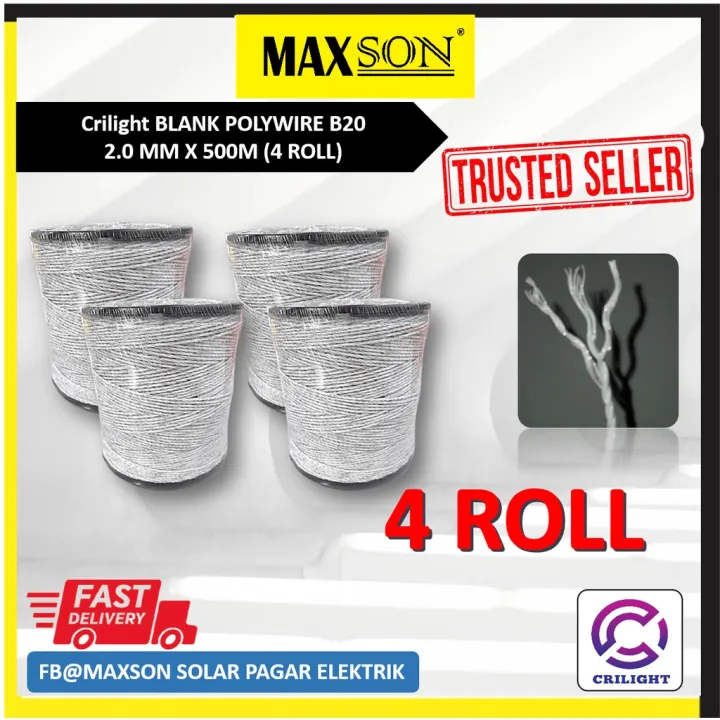 Crilight MAXSON Poly Wire ECO 2.0MM 500 METER tali Wayar - VARIATIONS For Pagar Elektik Lembu ...