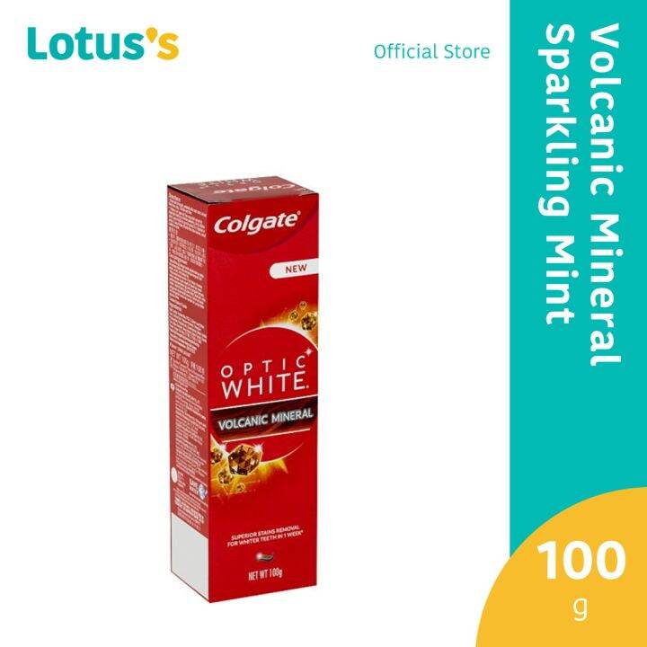 Colgate Optic White Volcanic Mineral Sparkling Mint Toothpaste 100g ...