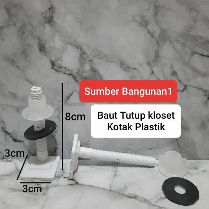 Baut tutup kloset kotak putih | Baut plastik Kloset duduk | Baut PVC ...