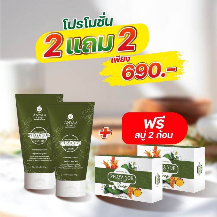 ครีม2สบู่2 690.-Anyaa พญายอพลูคาว ครีมแก้คัน เชื้อรา ของแท้จากบริษัท ...