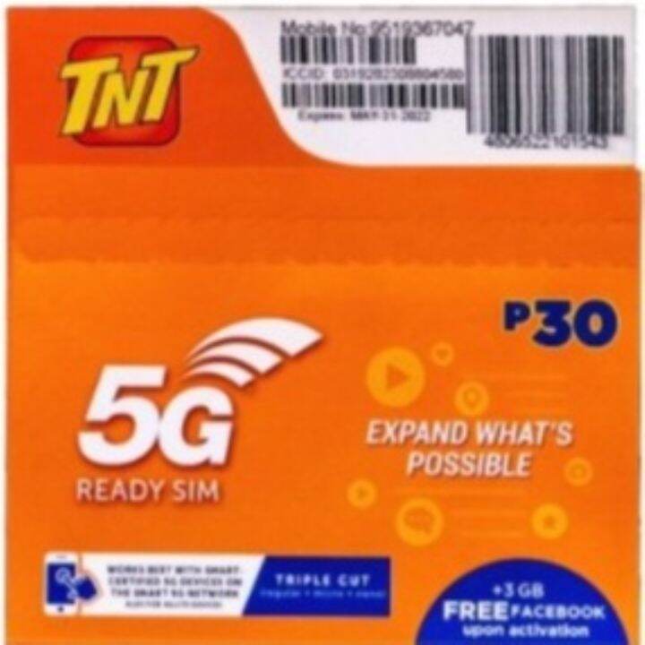 TNT SIM CARD LTE 5G prepaid sim card tri-cut Nano/Micro/Standard ...