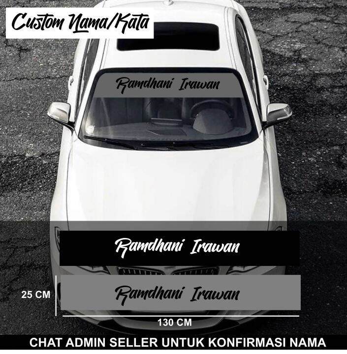 sticker cutting custom nama kaca depan mobil | Lazada Indonesia