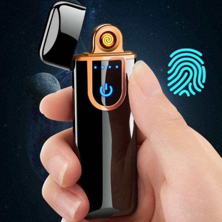 Touch Sensor USB Rechargeable Windproof Flameless Electric Cigarette ...