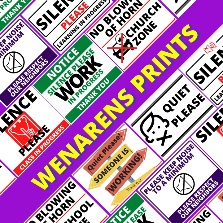 Quiet Please Silence Please Class Work in Progress Sign PVC & Laminated ...