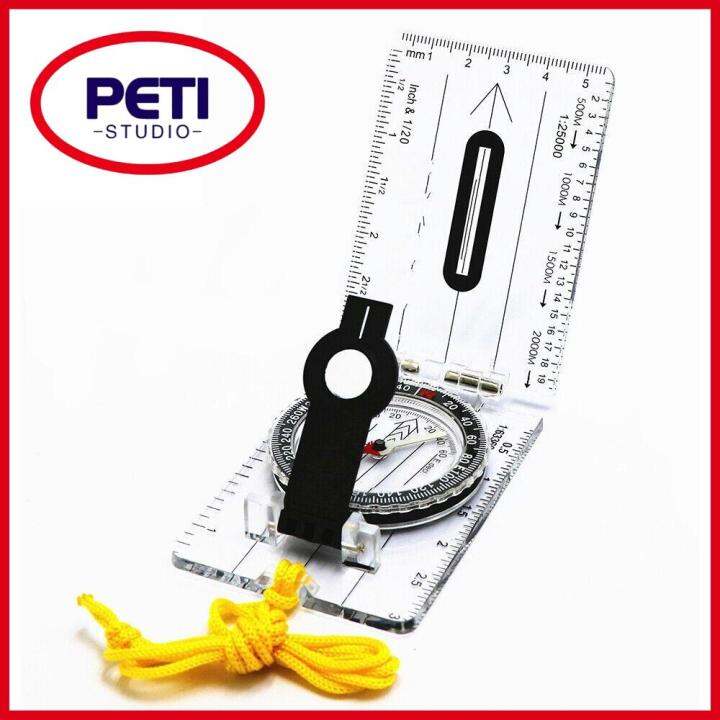 PETI STUDIO Acrylic Map Ruler Compass Multi-function Transparent ...