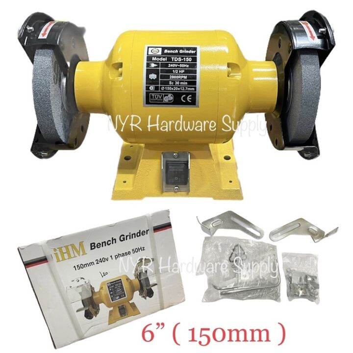 IHM 6” ( 150mm ) Bench Grinder 240v / 0.5HP / 2800rpm / 6” Stone ...