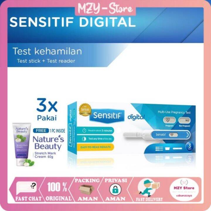 Sensitif Digital Pregnancy Test Isi 3 (FREE Nature Beauty) Tespek 3x ...