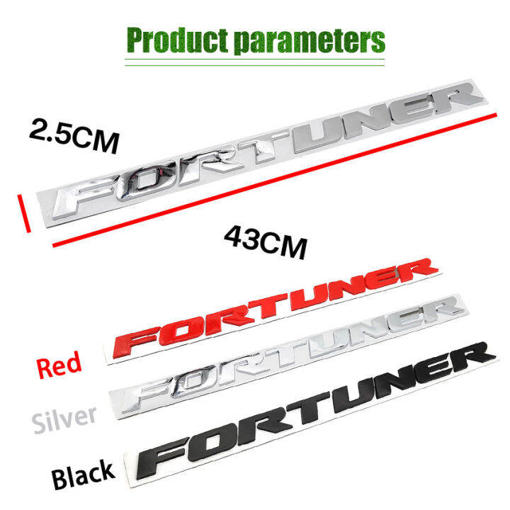 Hot ABS Car 3D Logo Sticker Bonnet Emblem For Toyota Fortuner Exterior ...