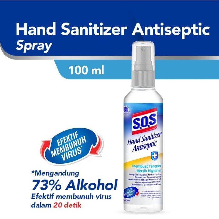 SOS Hand Sanitizer Antiseptic Spray Kemasan 100ml | Lazada Indonesia