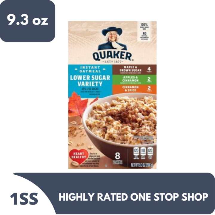 Quaker Lower Sugar Instant Oatmeal Variety Pack 9.3oz | Lazada PH