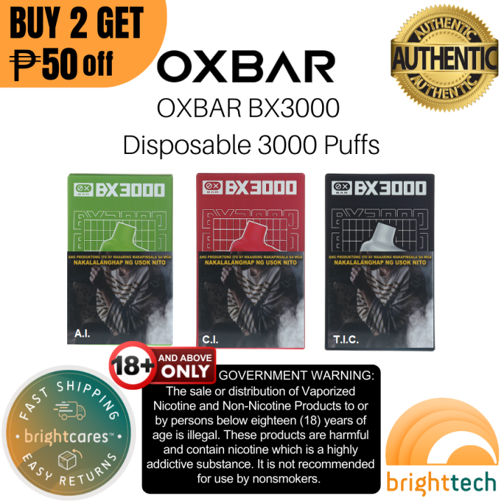 Oxbar BX3000 3000 Puffs Original Rechargeable Disposable Vape Pen ...