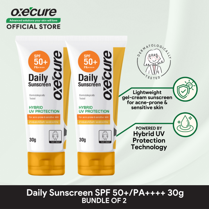 OXECURE Daily Sunscreen SPF 50+/PA++++ 30g, Bundle of 2 | Lazada PH