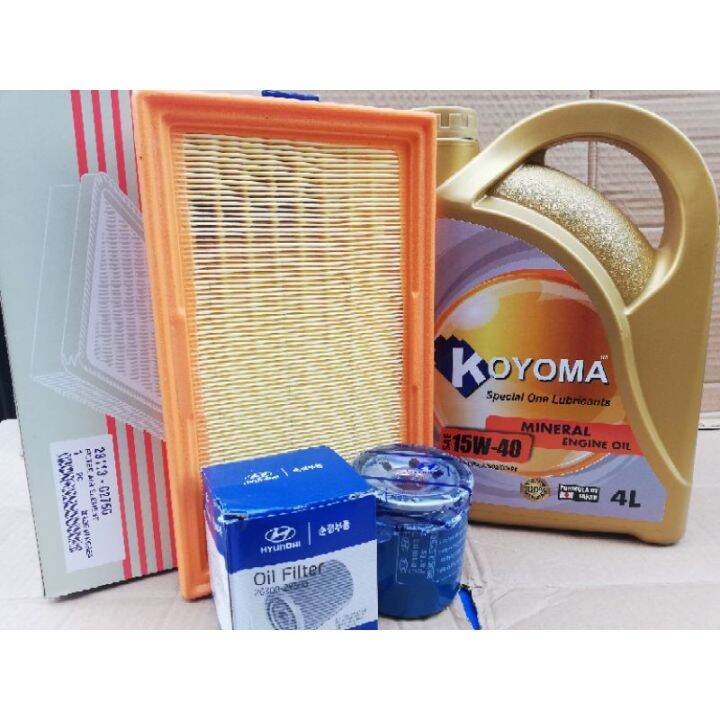 HYUNDAI INOKOM ATOS 1.1 AIR FILTER + OIL FILTER + KOYOMA 15W40 MINERAL ...