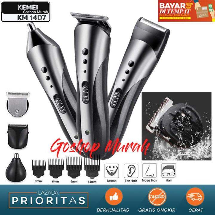 kemei Alat Pemotong/Cukur Rambut Profesional 3 IN 1 KEMEI KM 1407 Elektrik Clipper-Profesional ...
