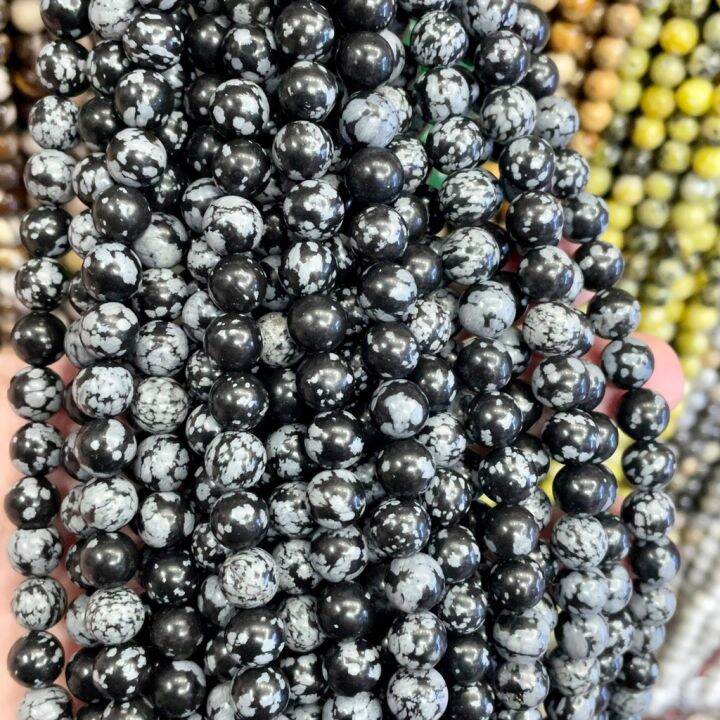 สโนว์เฟล็ก Snowflake หินขจัดพลังลบ เส้นยาว เกรด A | Lazada.co.th