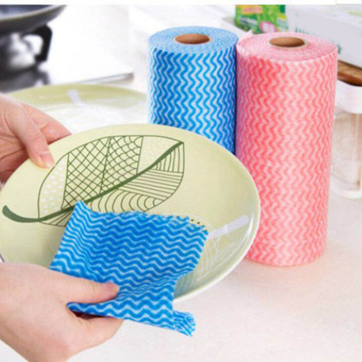 50 Sheets Disposable Kitchen Tissue Paper Wet & Dry Dual Uses Non-Woven ...