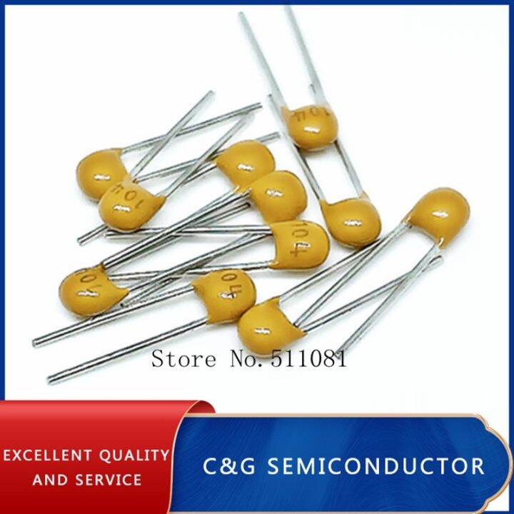 卍 № 100pcs Multilayer Ceramic Capacitor X7R 100nF 0.1uF 104 50V 2.54mm ...