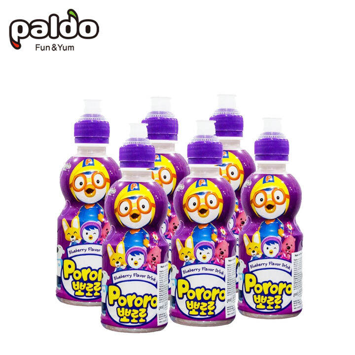 COMBO 6 CHAI NƯỚC TRÁI CÂY VỊ VIỆT QUẤT BLUEBERRY FLAVOR PORORO PALDO 235ML | Lazada.vn