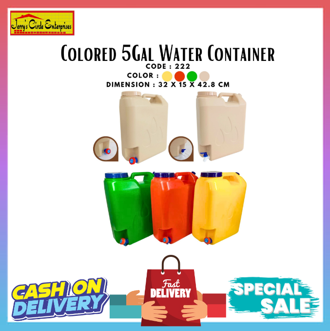 222 COLORED 5GAL WATER CONTAINER/WATER GALLON/WATER COINTAINER/LALAGYAN ...