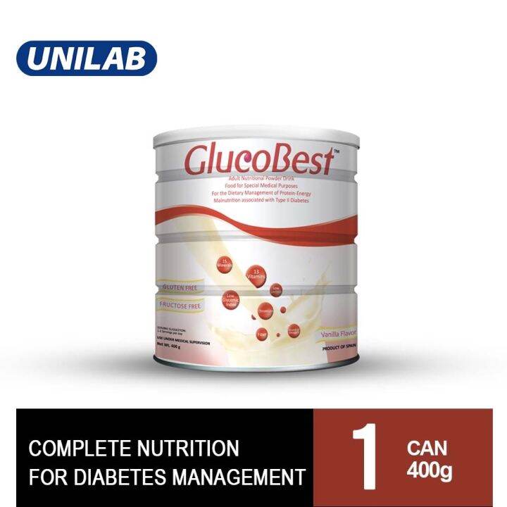 Glucobest Vanilla 400g Can (For Diabetes Nutrition) | Lazada PH