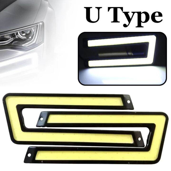 【CCWOLF】2Pcs Car Styling COB LED DRL Daytime Running Light Car DC 12V Bright LED DRL External ...