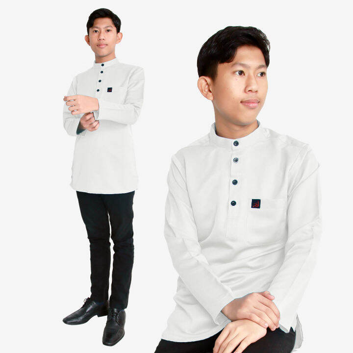 White Kurta Moden Fit Material Pearl Skin Warna Putih | Majlis, Masjid ...