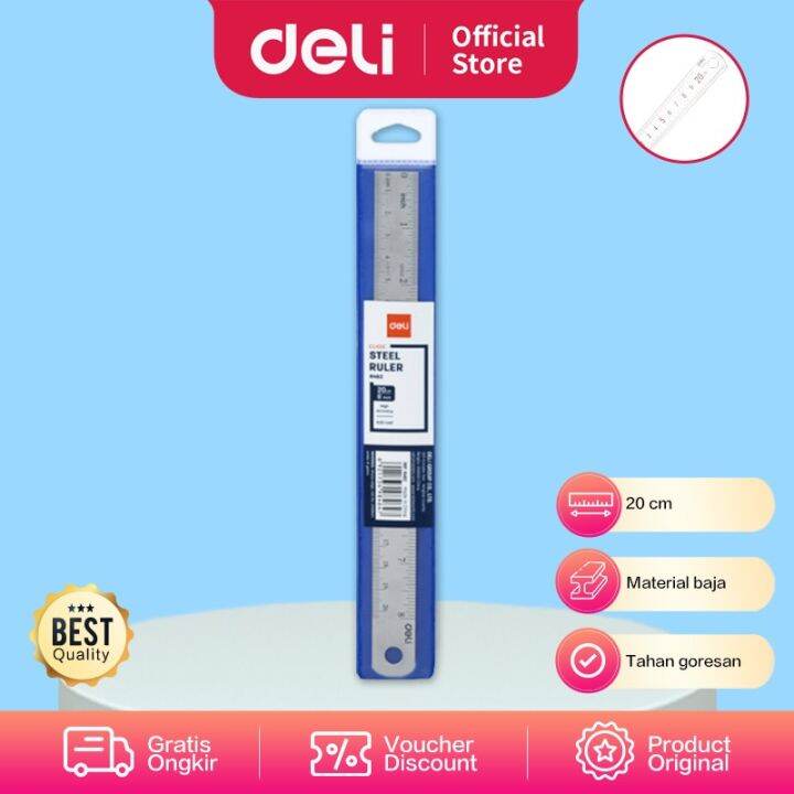 Penggaris Besi DELI 20cm - 8462 | Lazada Indonesia